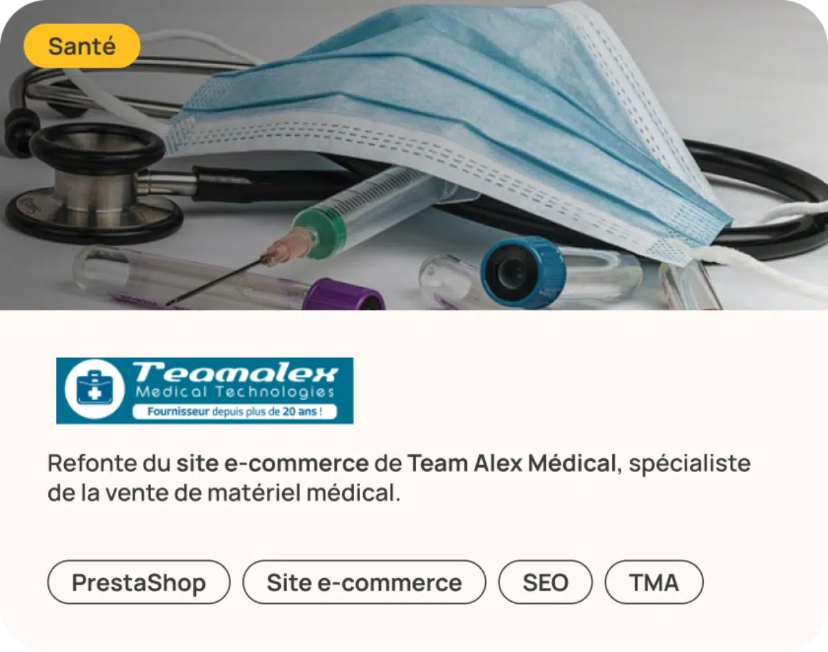Refonte e-commerce Team Alex Medical - Agence Web - Wapiti Agency